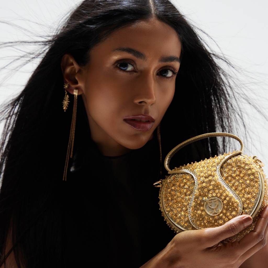 Buy Handcrafted Indian The Micro Bag Leather - Gold Online
