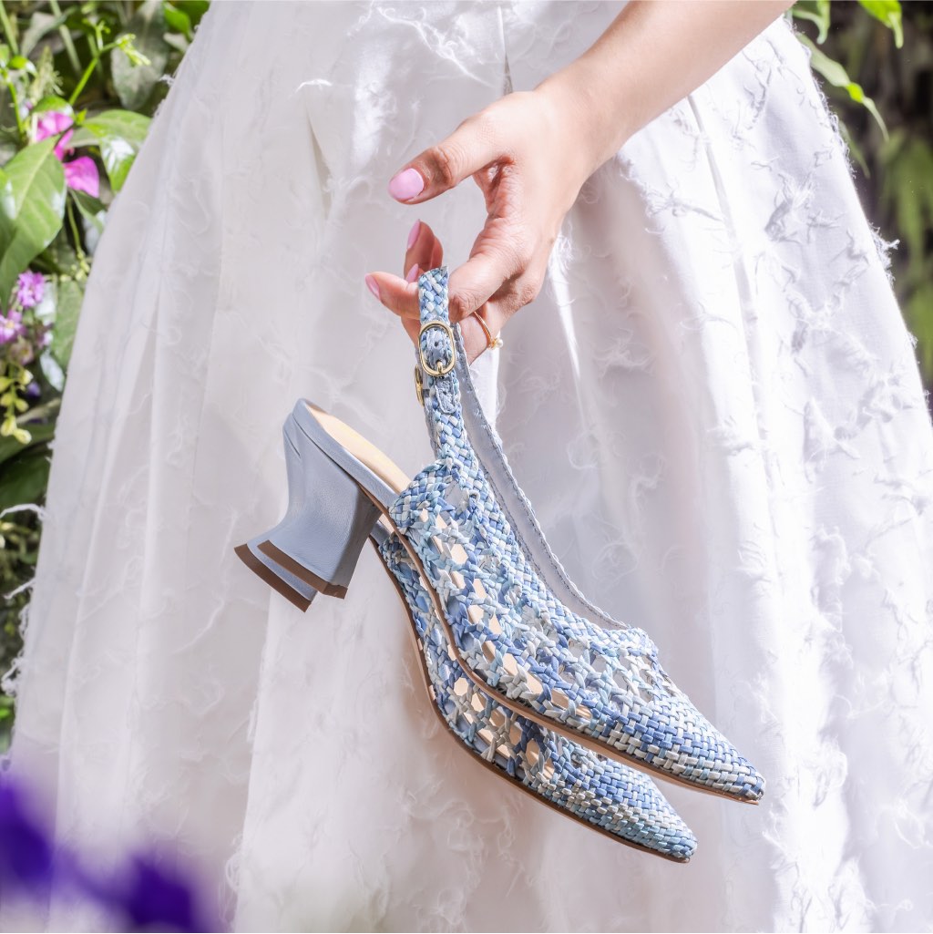 Buy Handcrafted Indian Powder Puff : Pointed Block Heels Online